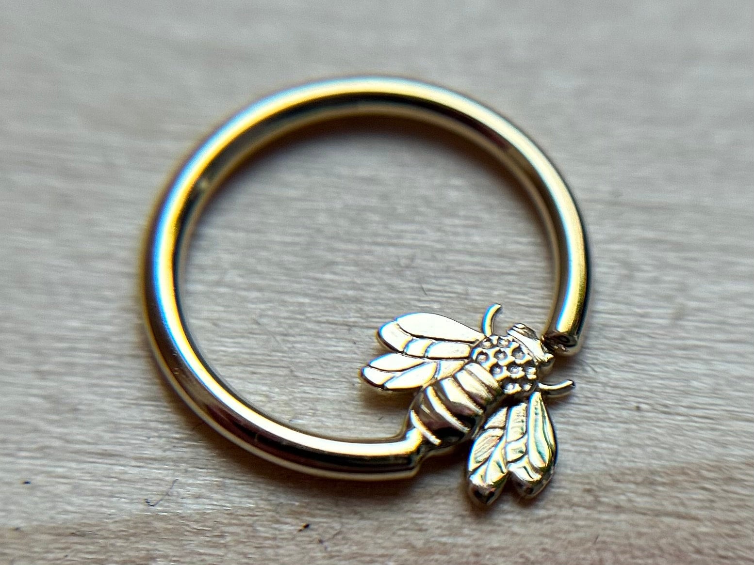 Fixed Bee Ring by Body Gems | Diamond Heart Studios